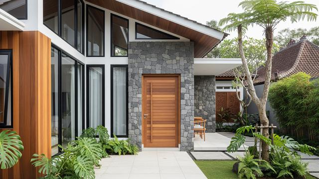8 Gambar Model Depan Rumah Minimalis Pintu Samping, Estetik dan Fungsional