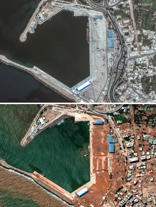 Citra Satelit Potret Kondisi Sebelum dan Sesudah Banjir Terjang Libya ...