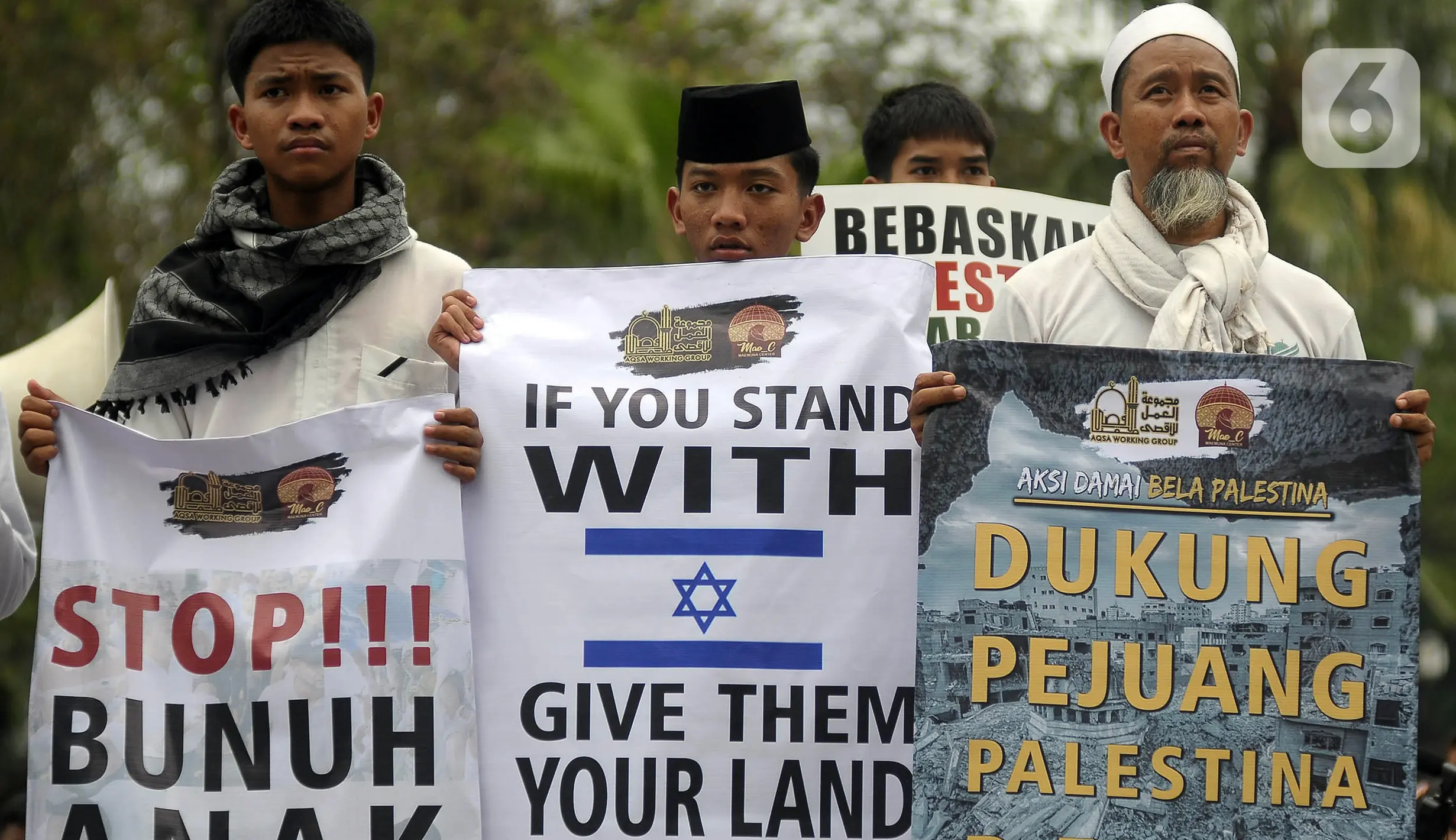 Aksi Damai Dukung Perjuangan Rakyat Palestina di Kedutaan Besar Amerika ...