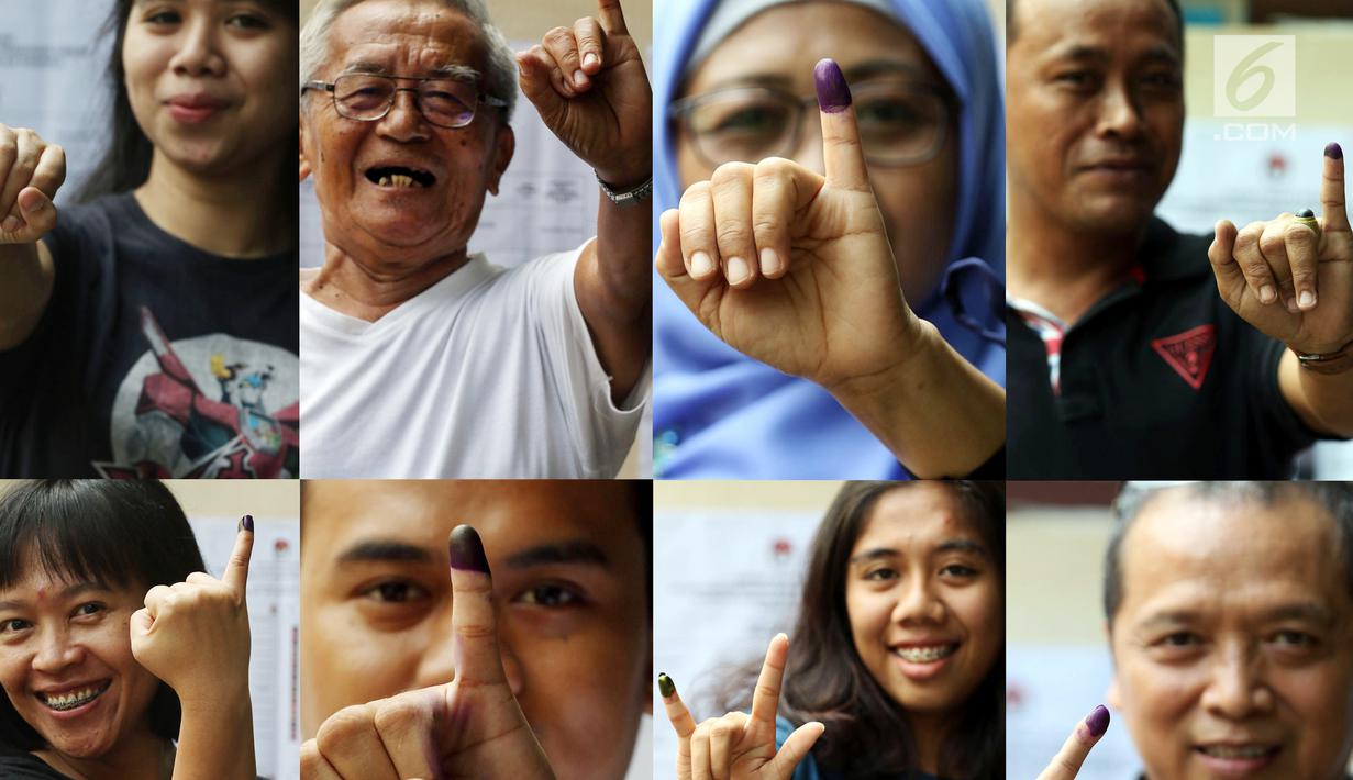 FOTO: Jari-Jari Bertinta Usai Pencoblosan Pemilu 2019 - Foto Liputan6.com