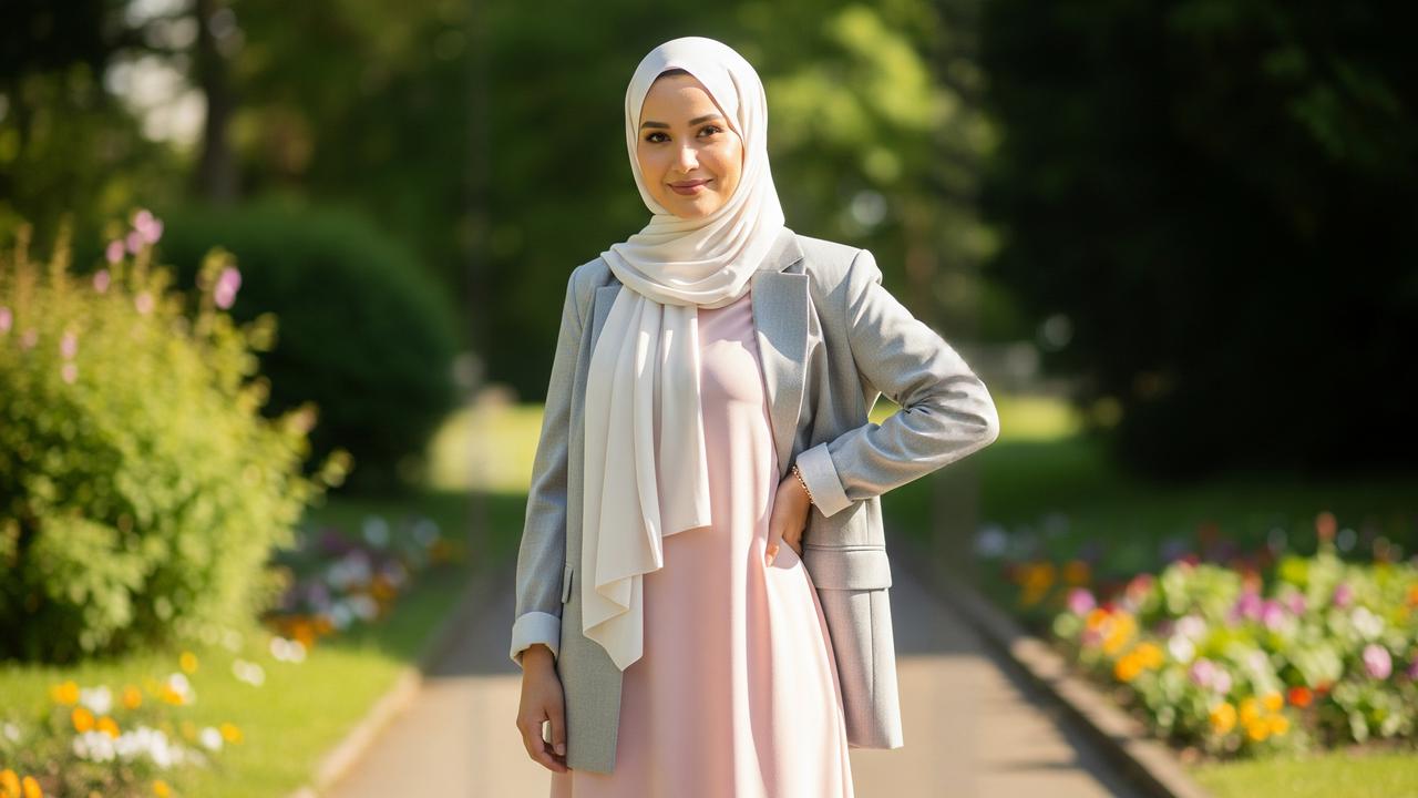 Model Gamis Polos Pastel Dipadu Blazer untuk Gaya Santai: Tampil Anggun ...