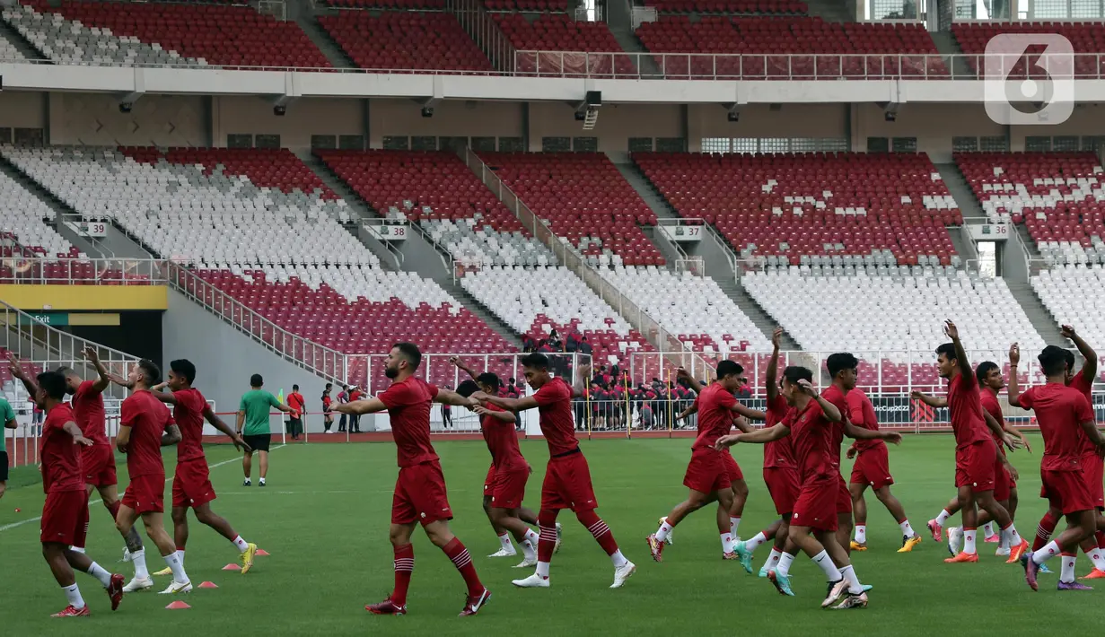Intip Latihan Akhir Timnas Indonesia Sebelum Melakoni Laga di Piala AFF 2022 - Foto Liputan6.com