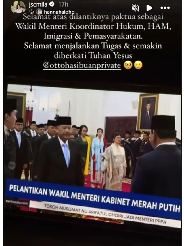 6 Potret Jessica Mila di Pelantikan Ayah Mertua, Otto Hasibuan Resmi ...