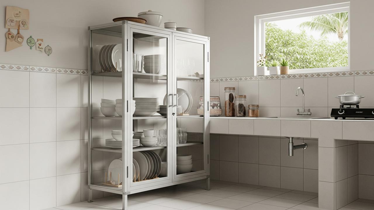 6 Model Lemari Dapur Aluminium Minimalis, Praktis dan Multifungsi