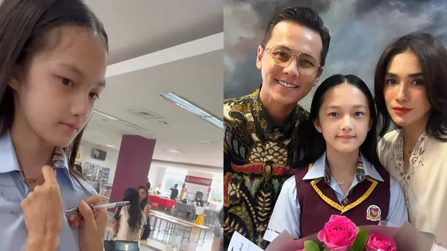 7 Potret Ussy dan Andhika di Kelulusan Elea, Si Anak Unyil Segera SMP - Hot Liputan6.com