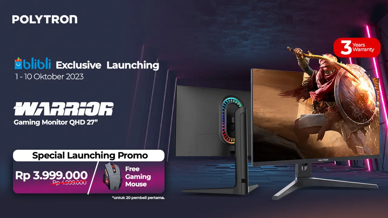 Polytron Luncurkan Gaming Monitor Warrior, Desain Menawan dengan Spek ...