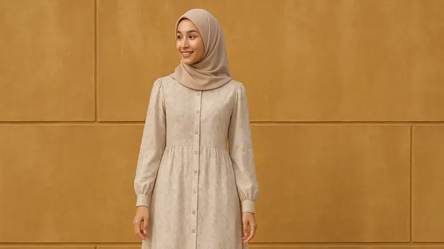 7 Model Gamis Kancing Depan sampai Bawah Terbaru, Tampil Modis saat ...