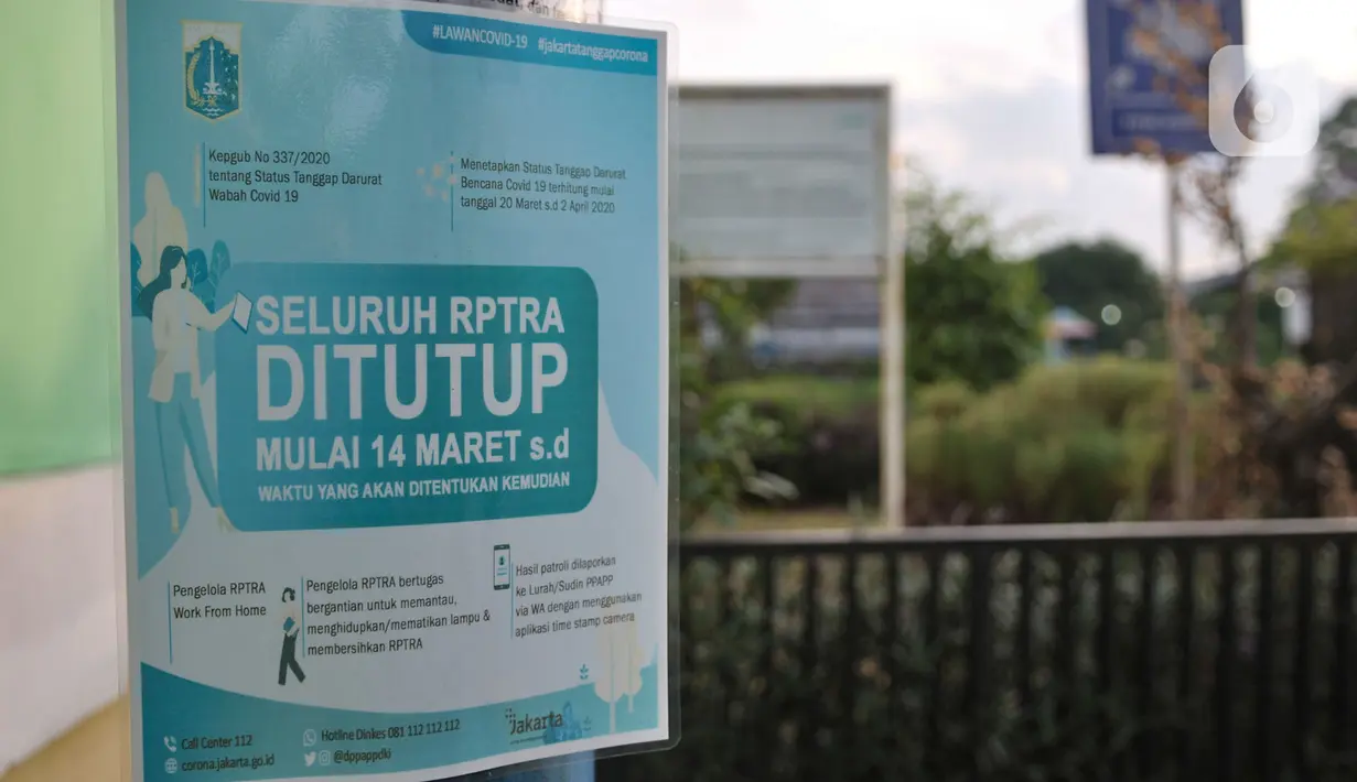 FOTO: RPTRA di Ibu Kota Masih Ditutup - Foto Liputan6.com