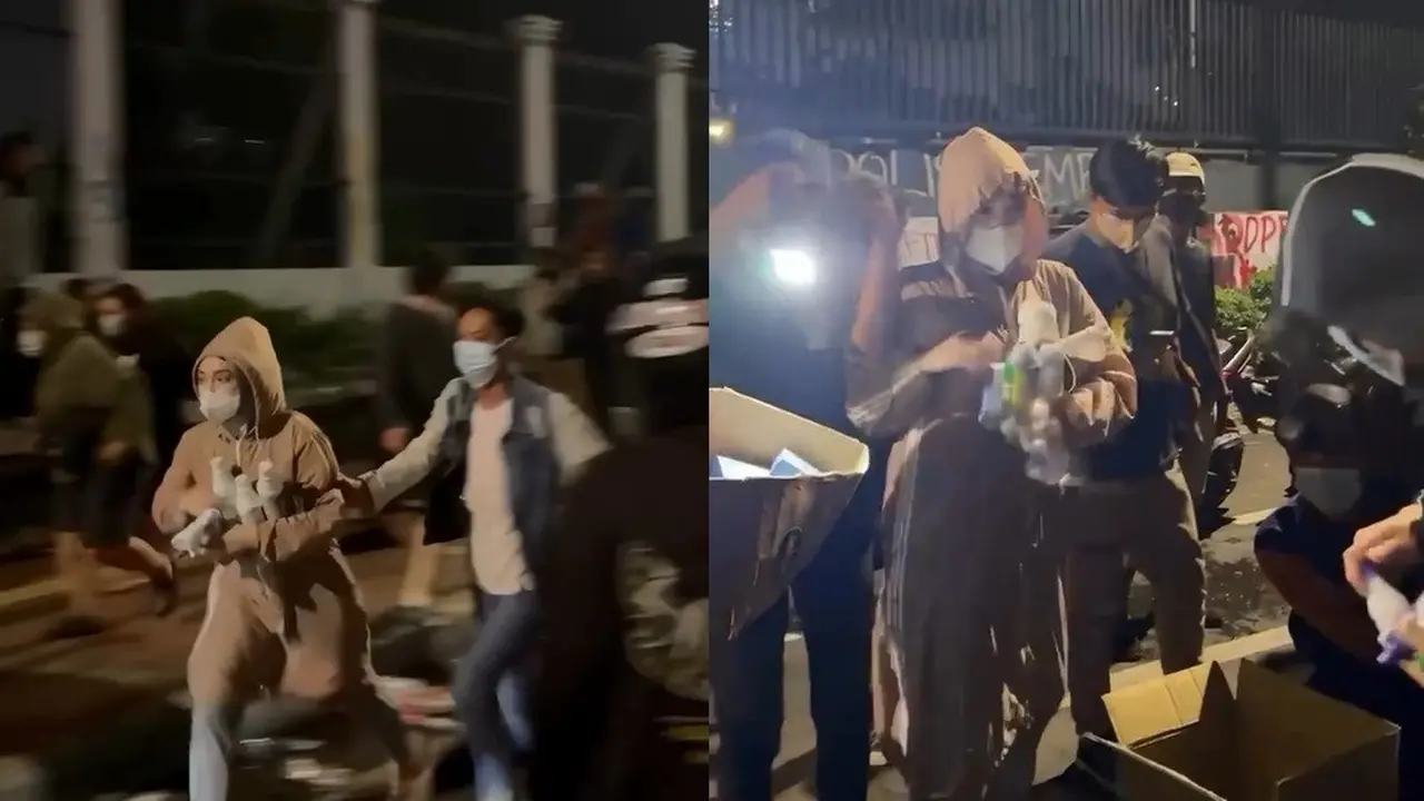 6 Potret Celine Evangelista Jadi Tim Medis ke Lokasi Demo, Bawa Bantuan ...