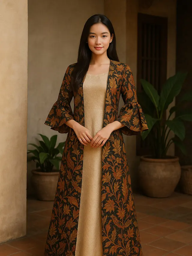 9 Model Long Dress Brokat Kombinasi Outer Batik Panjang Kekinian 2025 ...