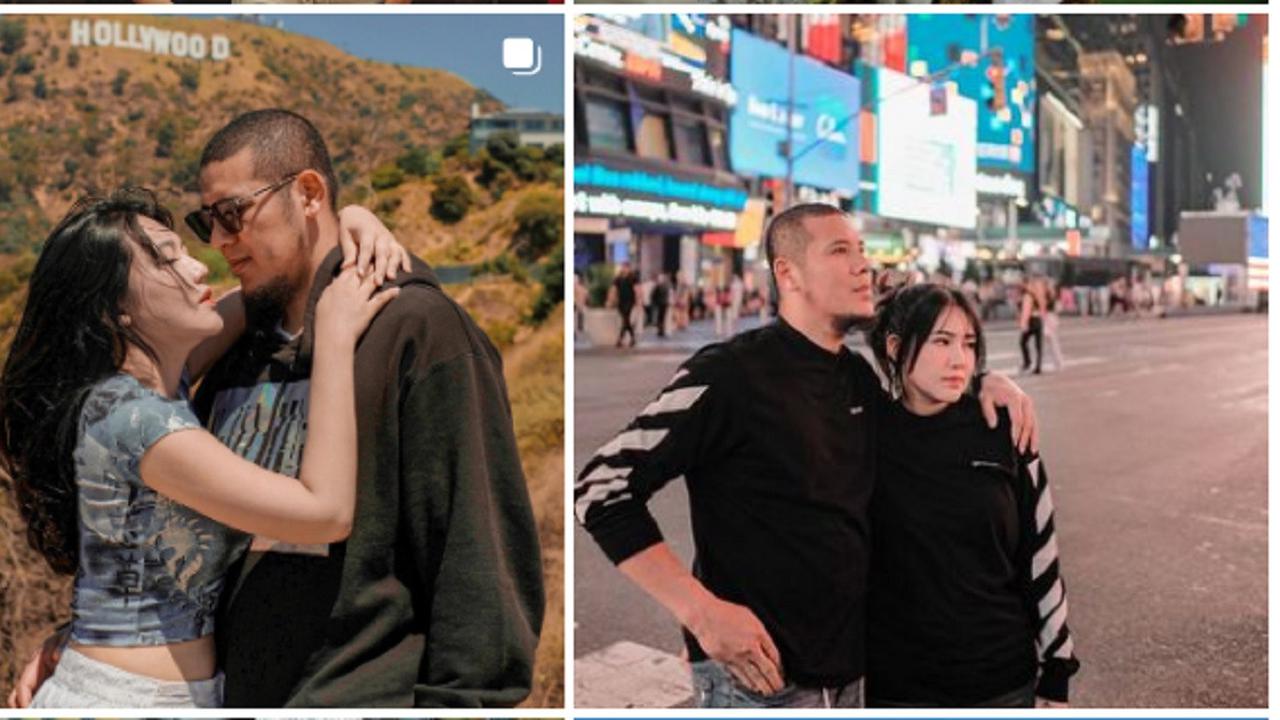 6 Potret Via Vallen Liburan di Amerika, Pose Mesra di Hollywood Sign ...