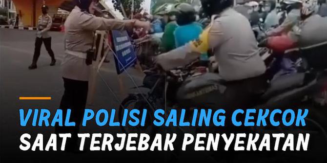 VIDEO: Viral Polisi Saling Cekcok Saat Terjebak Penyekatan Jalan | Enamplus