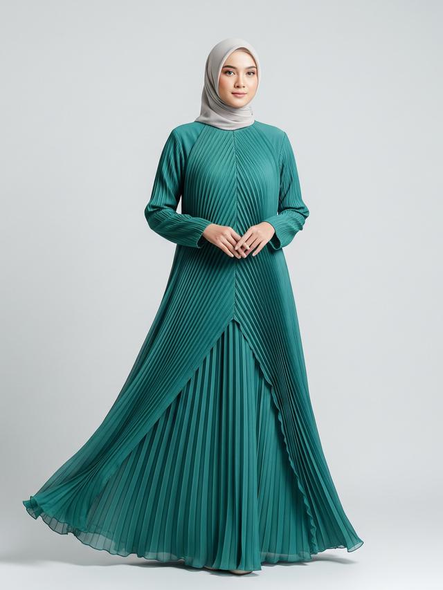 8 Model Gamis Teal Green yang Cocok untuk Lebaran 2026, Yuk Persiapkan ...