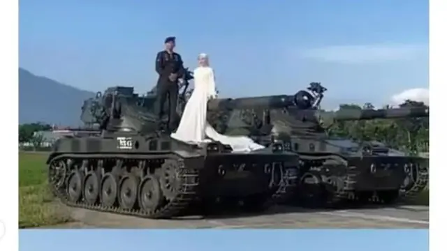 Viral Anggota TNI Foto Prewedding di Tank, Kadispenad Jelaskan Prosedur ...