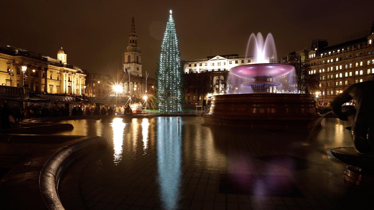 FOTO: Kemilau Pohon Natal dari Norwegia Hiasi Alun-Alun Kota London ...