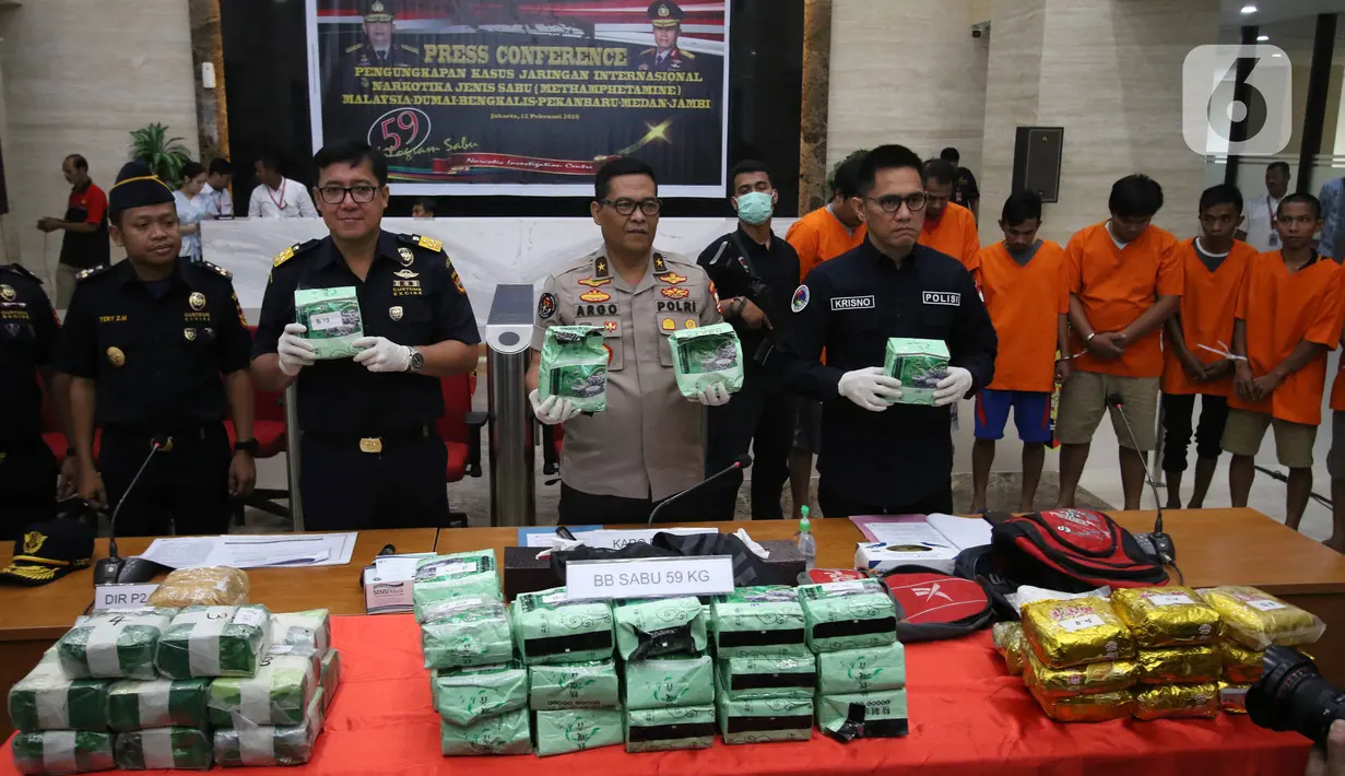 FOTO: Bareskrim Sita 59 Kg Sabu Jaringan Malaysia - Foto Liputan6.com