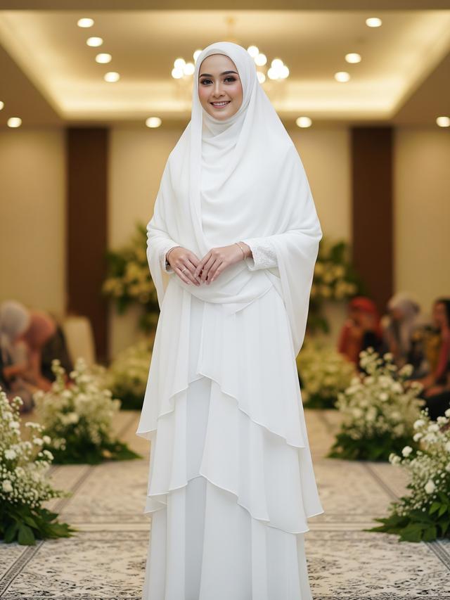 9 Model Gamis Putih Simple dan Elegan untuk Acara Syukuran, Tampil ...