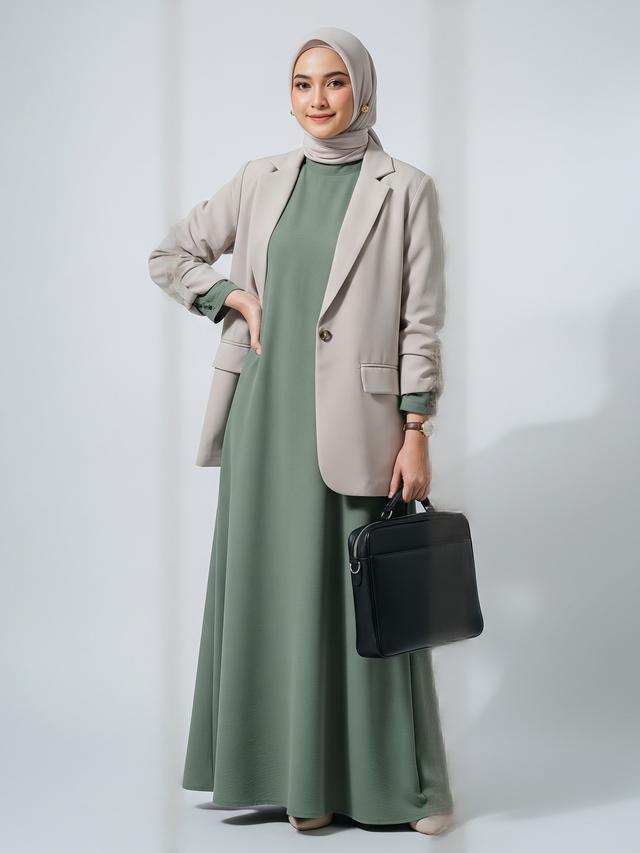 8 Model Gamis Blazer Modern untuk Pekerja Kantor dengan Mobilitas ...