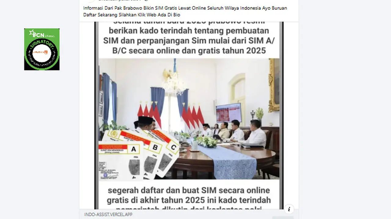 Cek Fakta: Link Pendaftaran Perpanjangan dan Pembuatan SIM Online 2025 Gratis Ini Tidak Benar ...