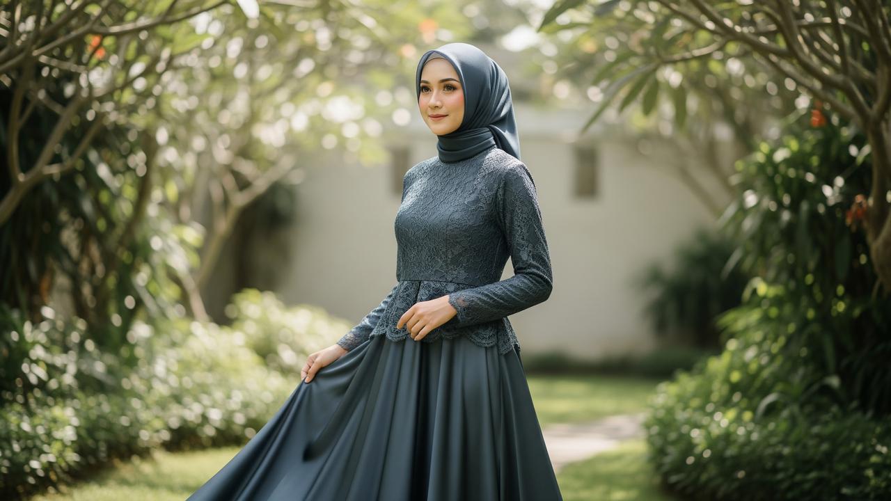 10 Model Gamis Brokat Satin Timeless, Pilihan Elegan untuk Setiap Momen