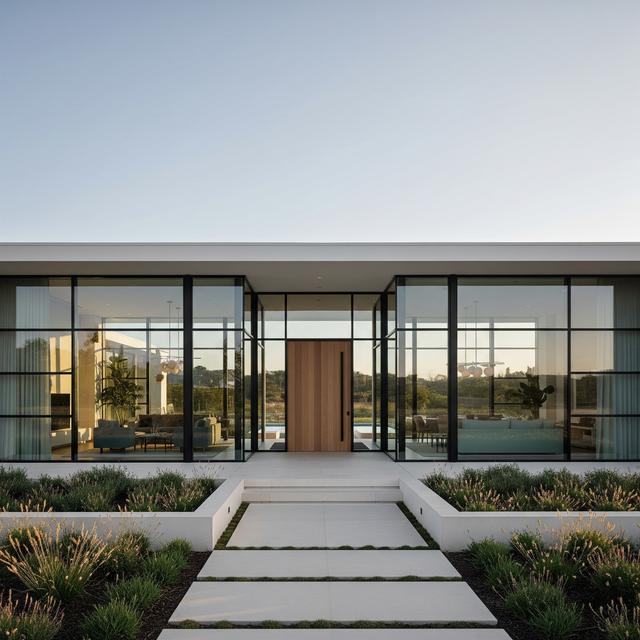 7 Gambar Rumah Minimalis Tampak Depan dengan Aksen Kaca Modern yang ...
