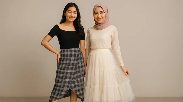 6 Model Rok Korean Style Tren Terbaru, Tampil Feminin dan Kasual - Hot ...