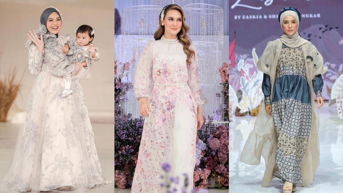 10 Inspirasi Model Gamis Terbaru untuk Lebaran ala Artis, Aurel ...