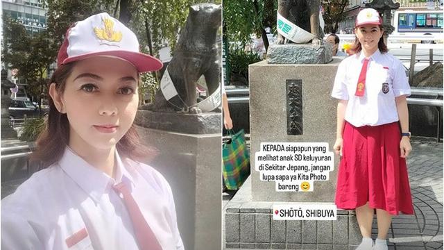 6 Potret Lastmi AFI Cosplay Pakai Seragam SD Merah Putih di Jepang ...