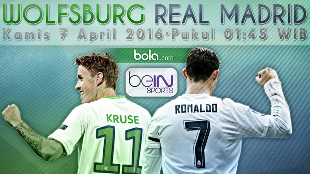 Susunan Pemain VfL Wolfsburg Vs Real Madrid