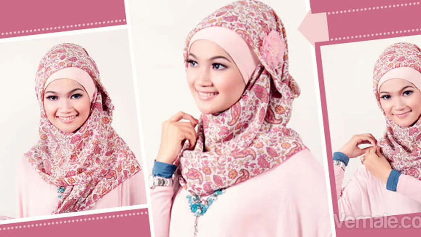 Tutorial Jilbab Segi Empat Untuk Si Wajah Lembut - Beauty Fimela.com