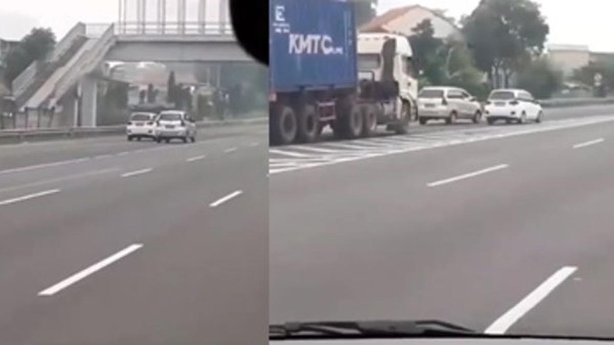 Viral Aksi Kejar-kejaran Dua Mobil di Jalan Tol hingga Nyaris Tertabrak ...