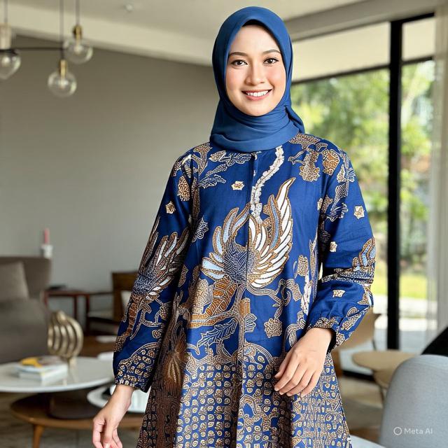 15 Model Baju Batik Tunik Terbaru Wanita Berhijab 2025, Referensi ...