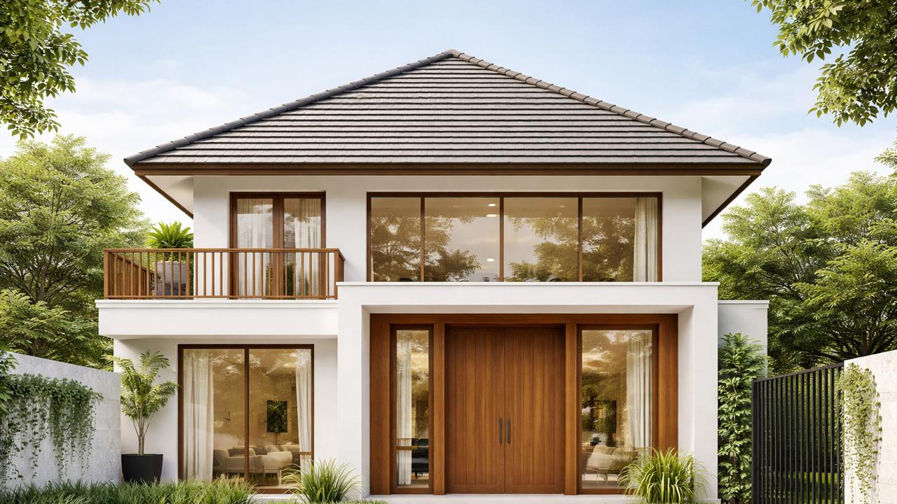 7 Inspirasi Rumah Minimalis Atap Limasan Modern Tampak Depan: Estetik ...