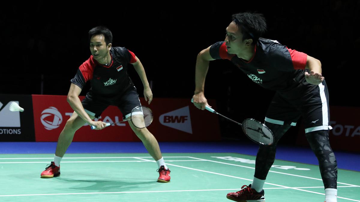 Reaksi Ahsan / Hendra Setelah Melaju ke Final Kejuaraan Dunia Bulutangkis 2019 - Ragam Bola.com