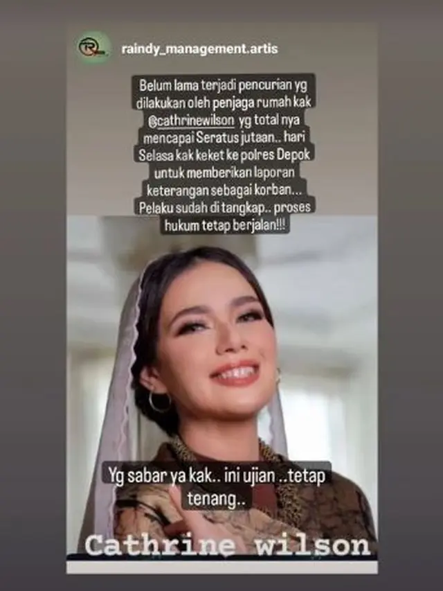 Pelaku Pencurian Uang Catherine Wilson Ternyata Orang Dalam, Kini Sudah ...