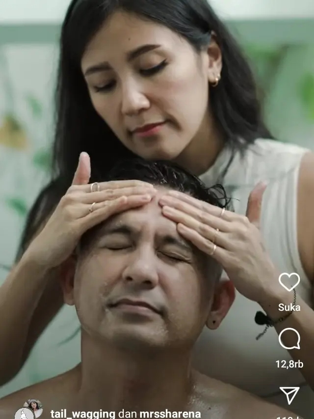 6 Momen Viral Sharena Beri Treatment Ryan Delon dari Gunting Rambut ...