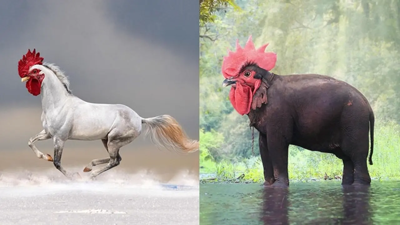 6 Editan Foto Ayam Gabung Hewan Lain Ini Unik Banget, Kocak - Hot ...