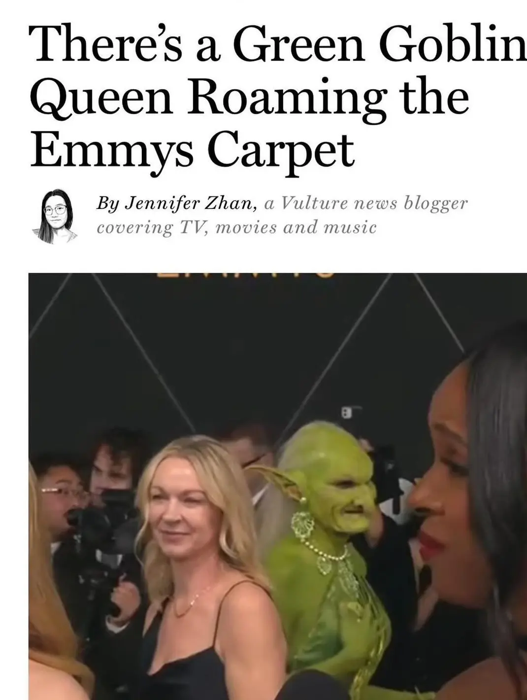 6 Potret Sosok Misterius yang Berdandan ala Goblin di Emmy Awards 2024 ...