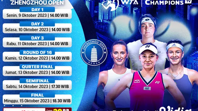 Jadwal dan Link Streaming WTA 500 Zhengzhou Open 2023 di Vidio - Ragam Bola.com