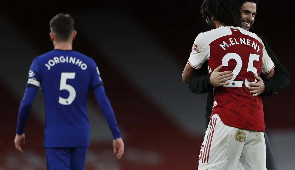 FOTO: Arsenal Taklukkan Chelsea, Mikel Arteta Senyum Semringah - Foto ...