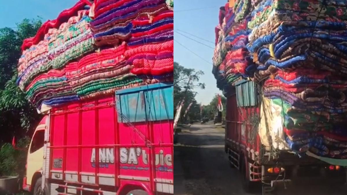 Bikin Melongo, Truk Ini Bawa Muatan Kasur hingga Menggunung - Berita ...