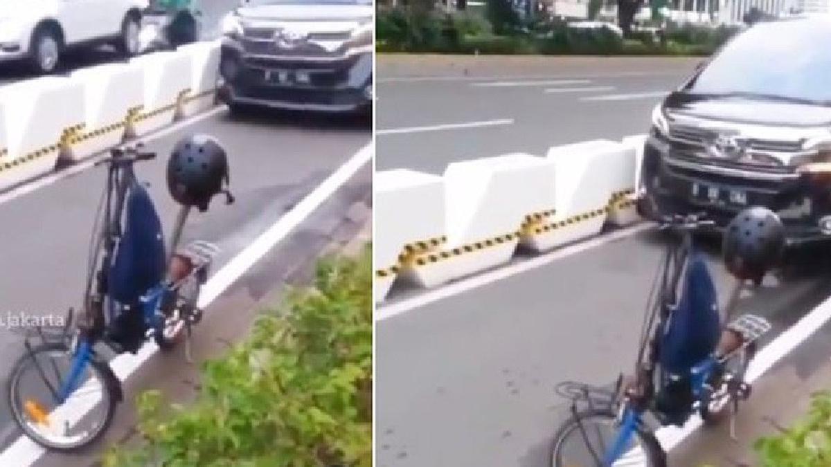 Aksi Pesepeda Semprot Pengemudi Mobil Mewah yang Nekat Terobos Jalur ...