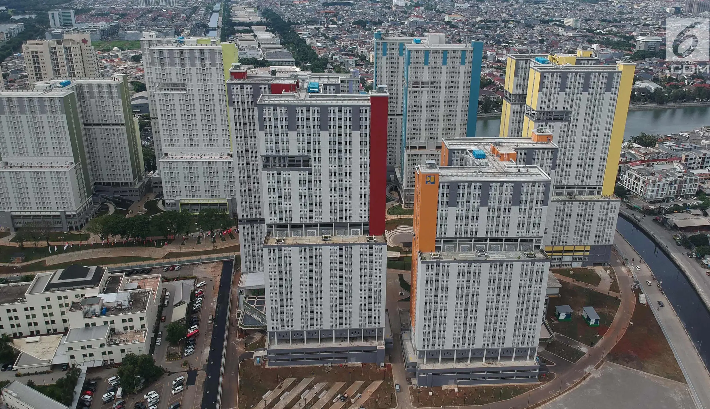 FOTO: Melihat Wisma Atlet Kemayoran dari Udara - Foto Liputan6.com