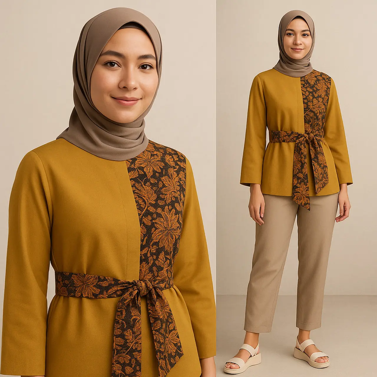 8 Model Blouse Batik Kombinasi Polos Ini Lagi Tren di 2025, Kamu Sudah ...