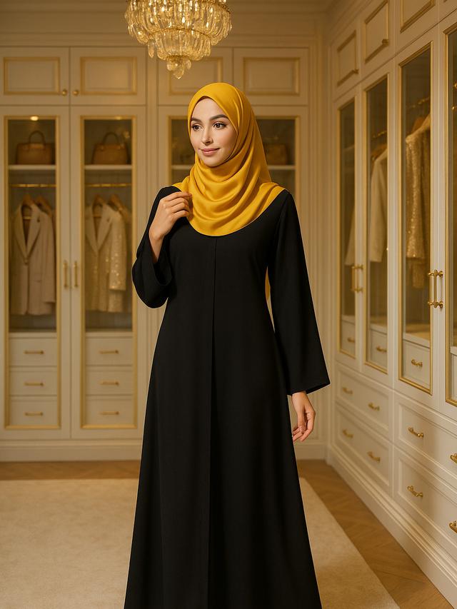 Gamis Hitam Cocok dengan Jilbab Warna Apa? Ini 8 Rekomendasi dan Contohnya