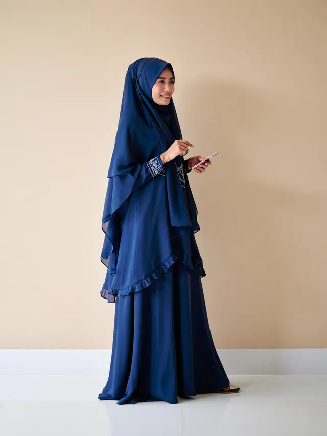 7 Model Gamis Syari Berlayer dan Setelan Khimar Panjang Terbaru 2025 ...