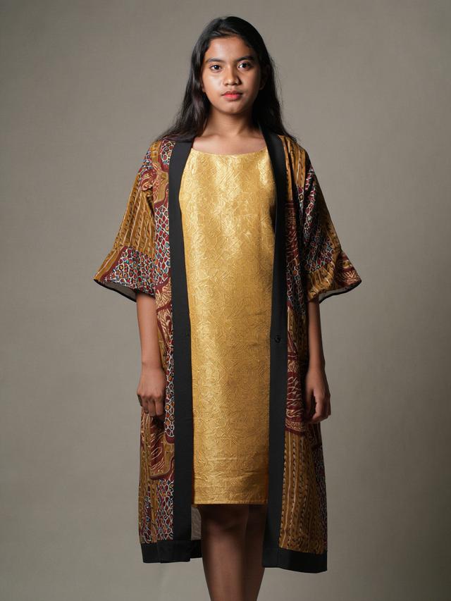 10 Dress Batik Brokat Kombinasi Outer Batik Panjang Modern, untuk ...