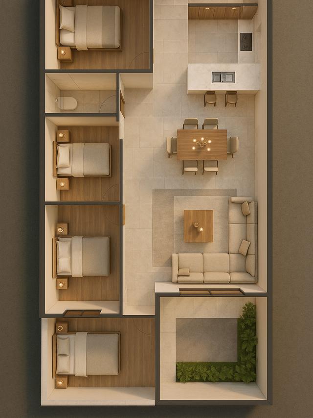 5 Desain Denah Rumah Mewah Ukuran 8x15 m, Bisa Jadi Referensi