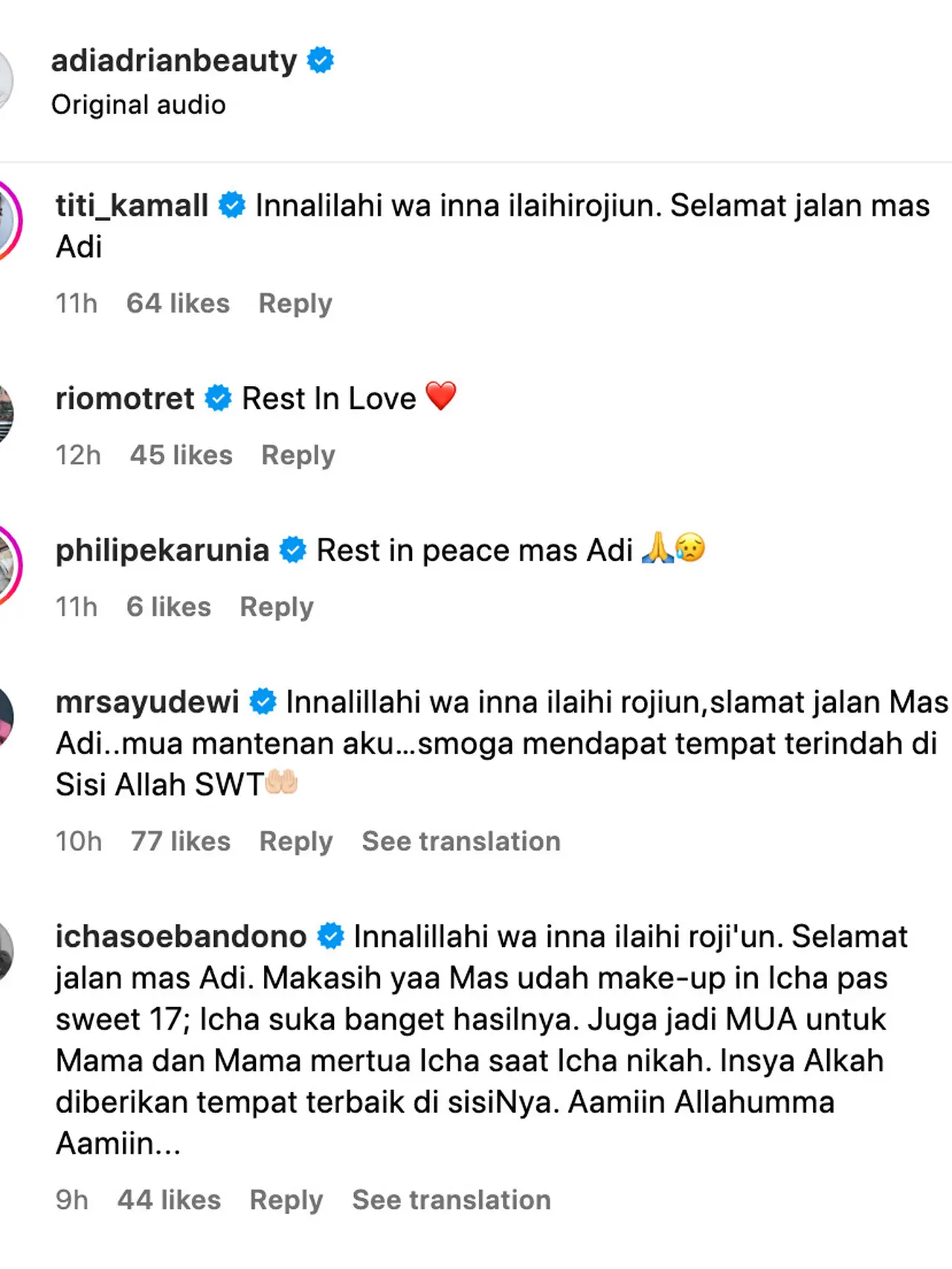 Make up Artist Adi Adrian Meninggal Dunia Di Bali, Banjir Dukacita Para ...