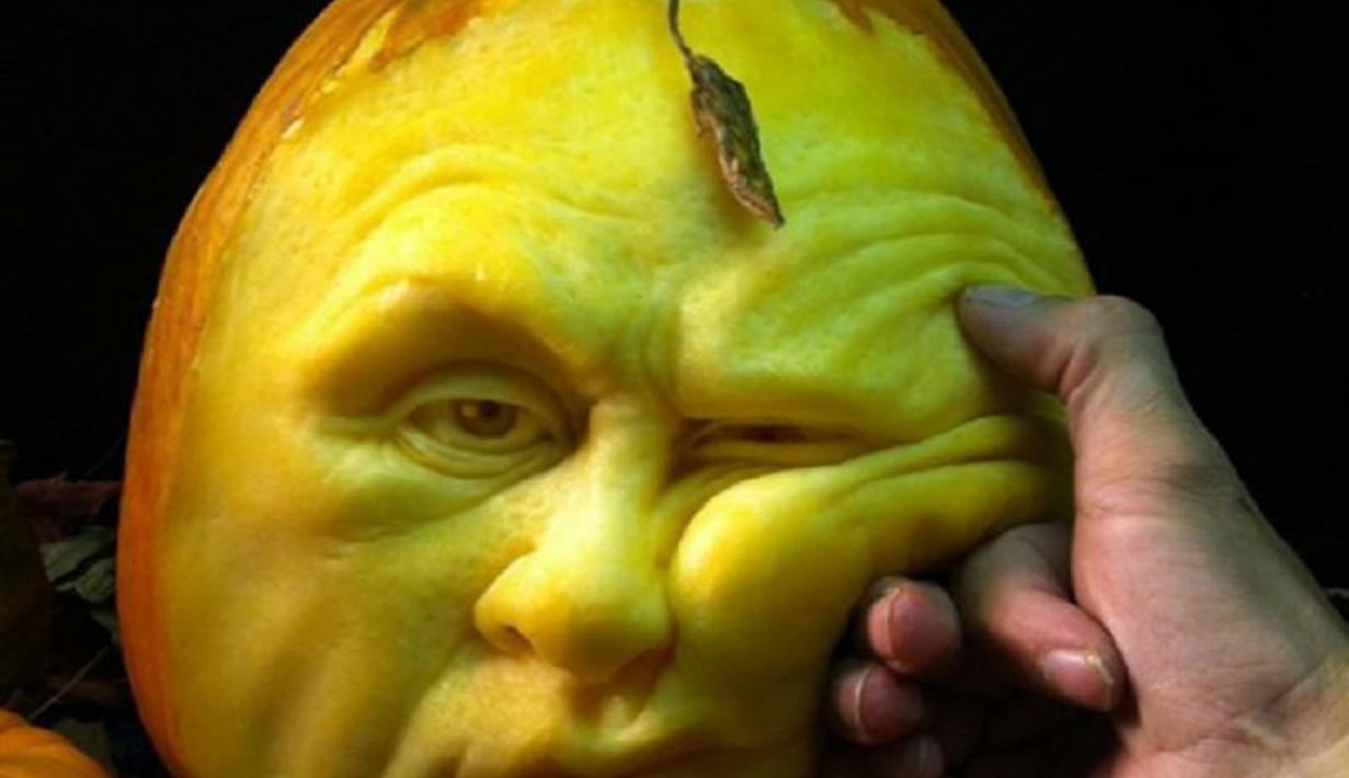 Patung Wajah Dari Labu Ini Keren Banget Tapi Juga Super Seram - Photo ...